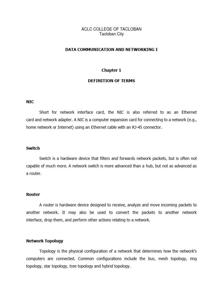 PREL Dc1 LessonQ | PDF | Network Topology | Computer Network