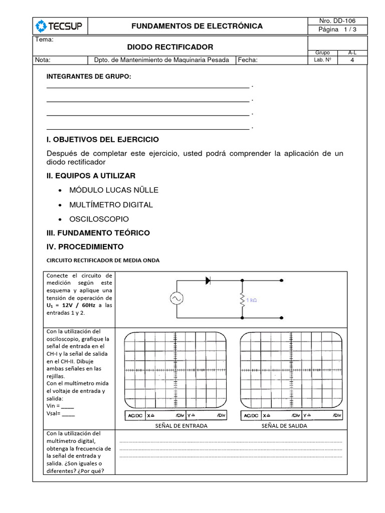 Diodos Rectificadores en Electrónica | PDF | Rectificador | Energia electrica