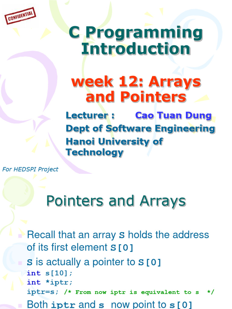 Week 12 | PDF | Pointer (Computer Programming) | Mathematical Logic