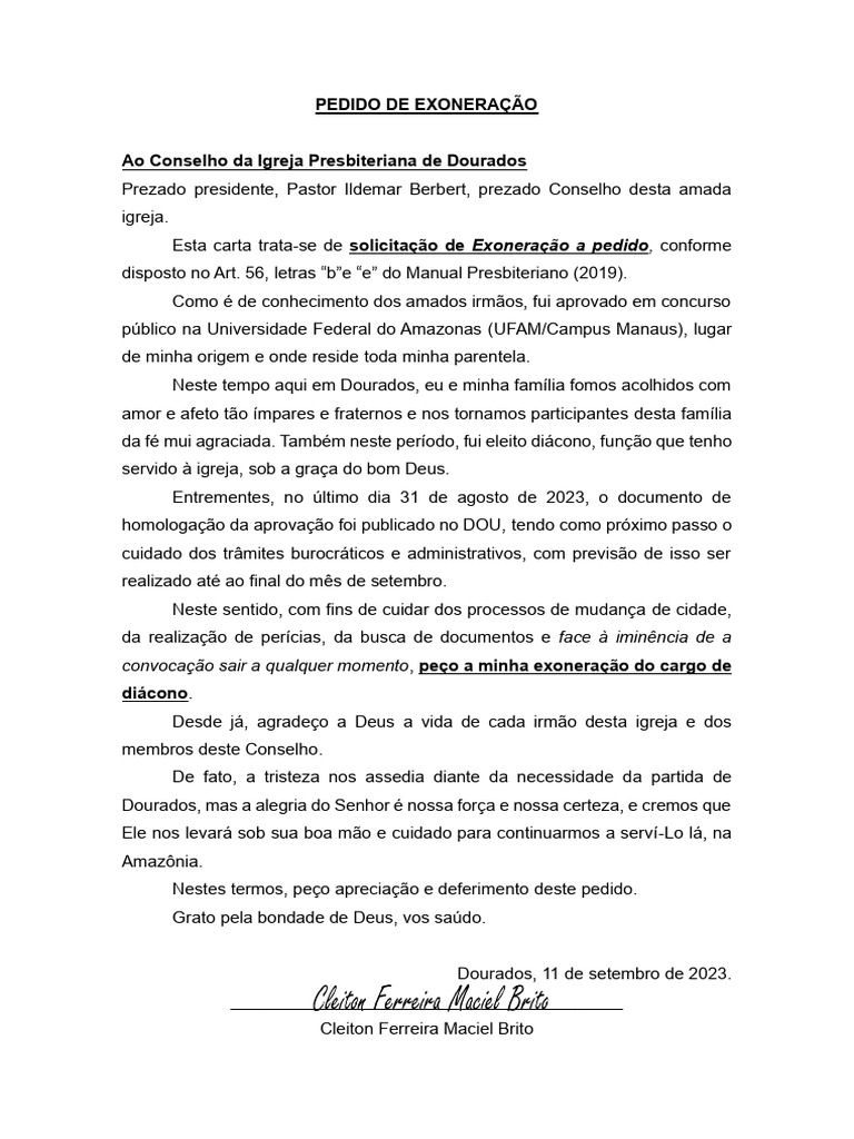 Carta Conselho - Cleiton | PDF