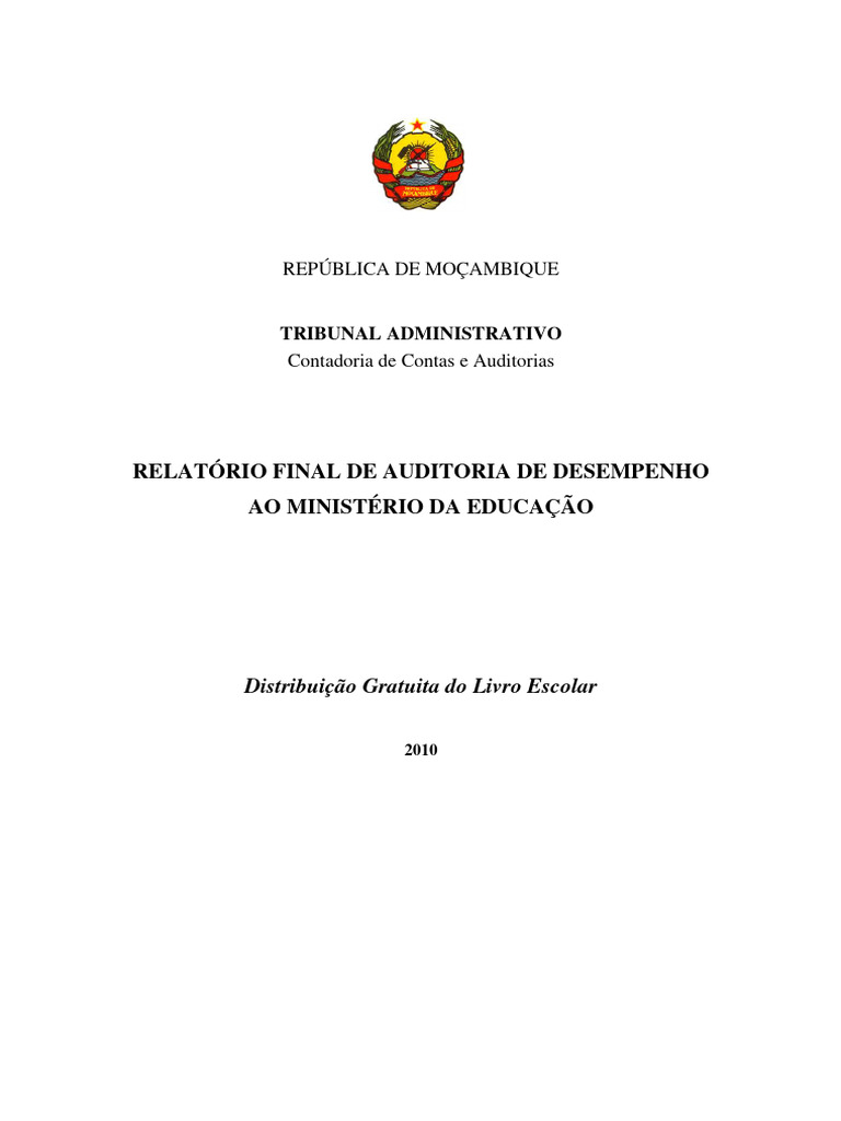 Relatorio Final Distribuicao Gratuita Do Livro Escolar | PDF | Economia ...