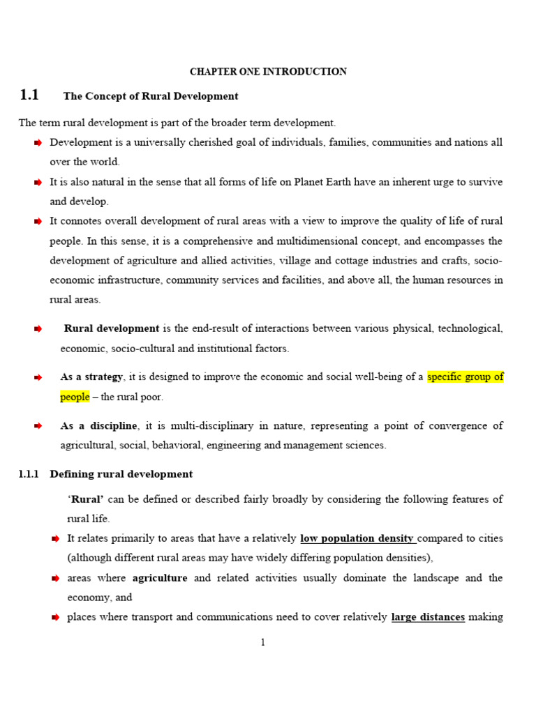 Rural Development Handout - by Derartu Wordbb Jamboo | PDF | Economic ...