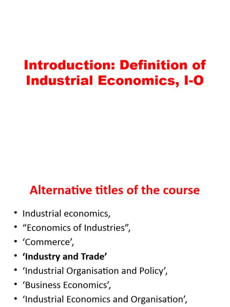 Introduction to Industrial Economics | PDF | Finance & Money Management ...