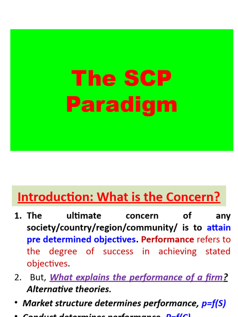 The SCP Paradigm | PDF | Demand | Market (Economics)