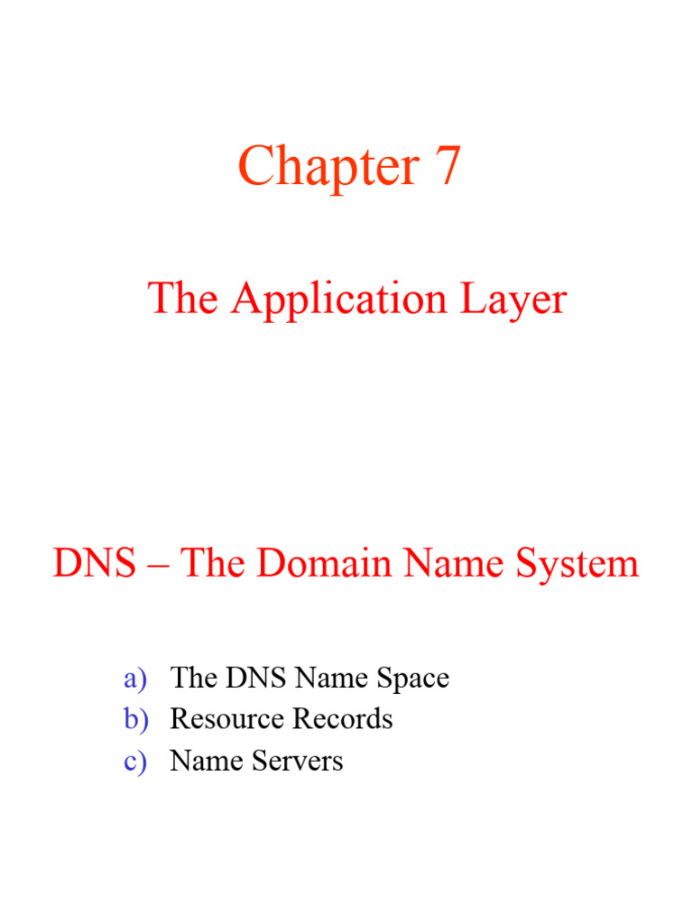 Chapter 7 Application Layer | PDF | Domain Name System | Domain Name