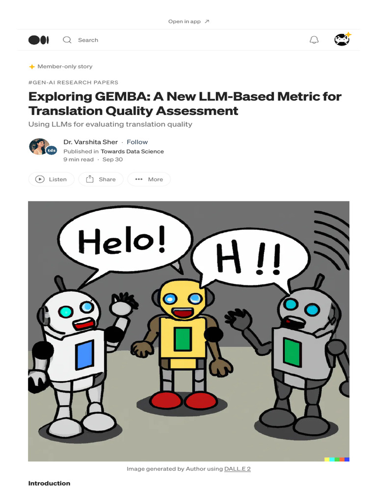 Exploring GEMBA - A New LLM-Based Metric For Translation Quality ...