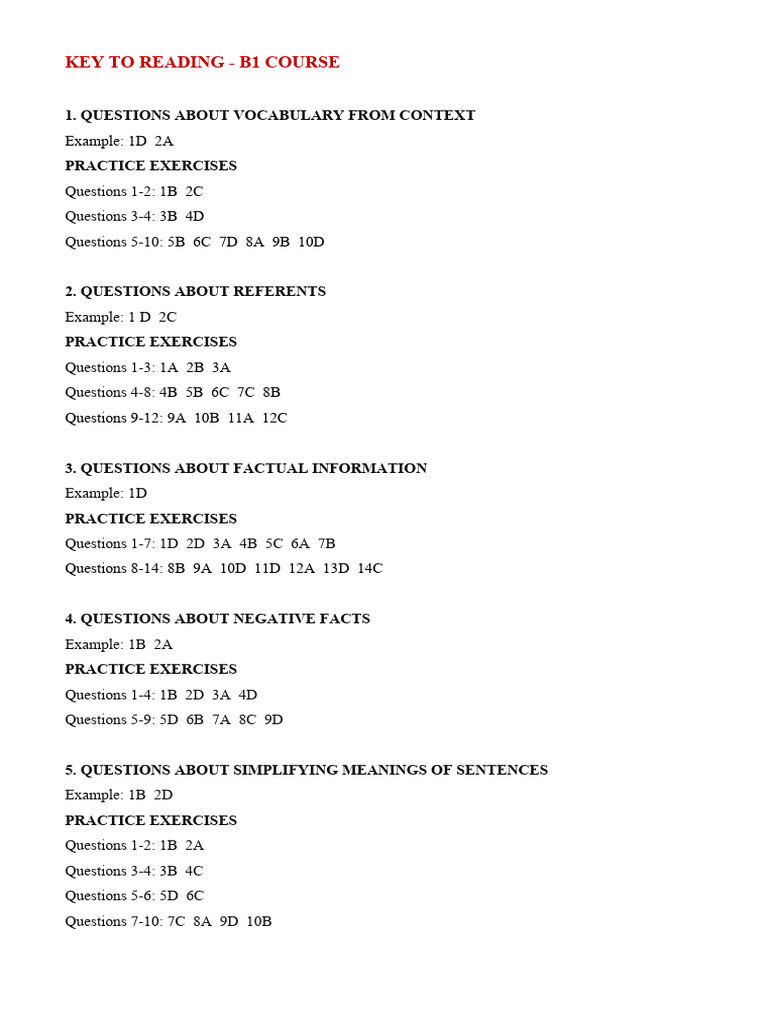 READING Section B1 KEY | PDF | Teaching Methods & Materials | Computers