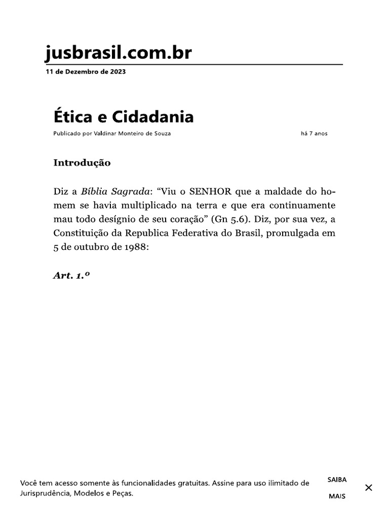 ética E Cidadania Pdf