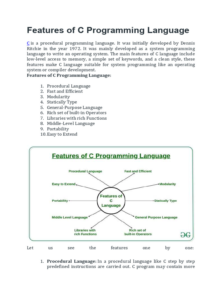 C Features Pdf Computer Programming C Programming Language