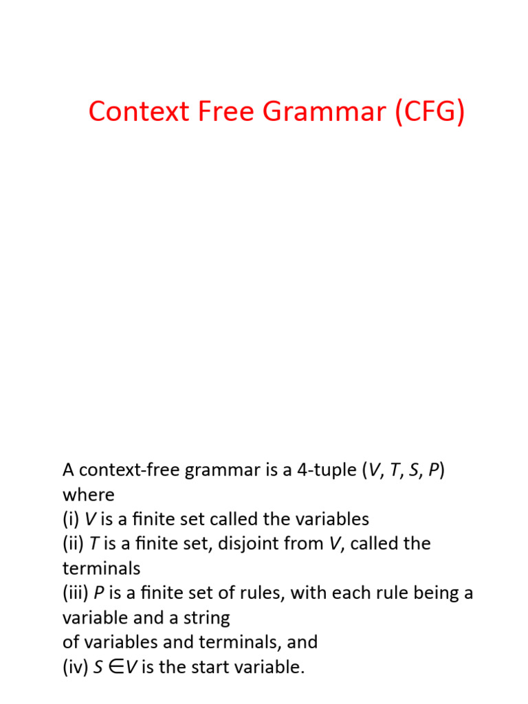 Context Free Grammar (CFG) | PDF