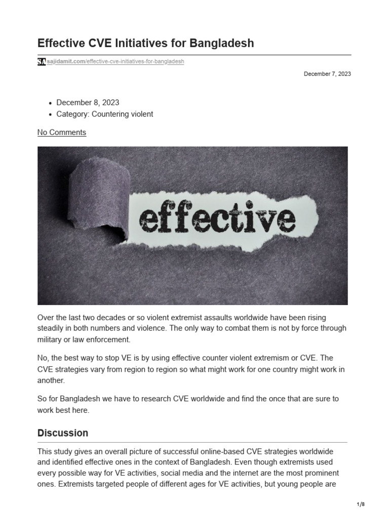 Effective CVE Initiatives For Bangladesh | PDF | Social Media | Popular ...