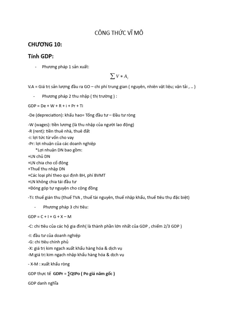 Công TH C Vĩ Mô | PDF