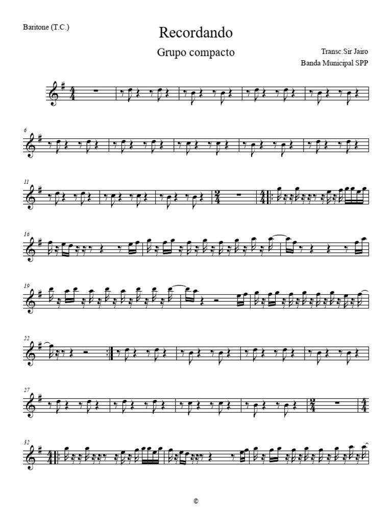 Recordando - Baritono (T.C) | PDF