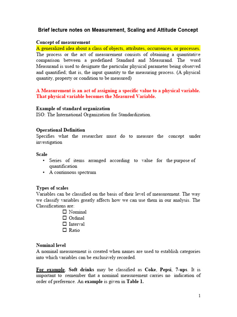 Research Methodology Lecture - 7 | PDF | Level Of Measurement | Attitude (Psychology)