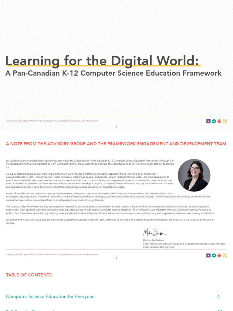 Canadian K-12 CS Education Plan | PDF | Science Education | Programming