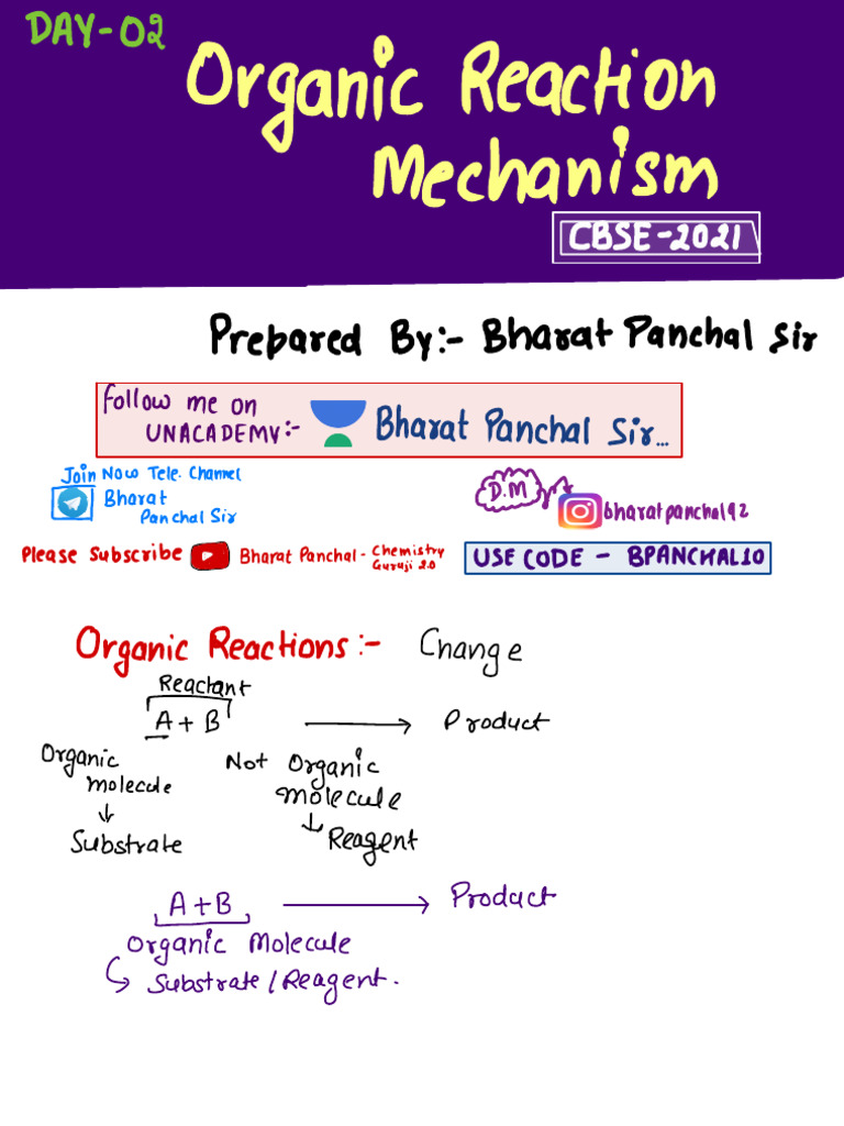 Organic Reaction Mechanisms Overview | PDF | Chemical Reactions ...