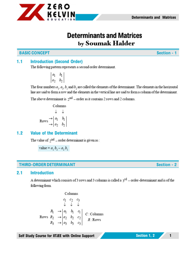 Mat Det | PDF | Matrix (Mathematics) | Determinant