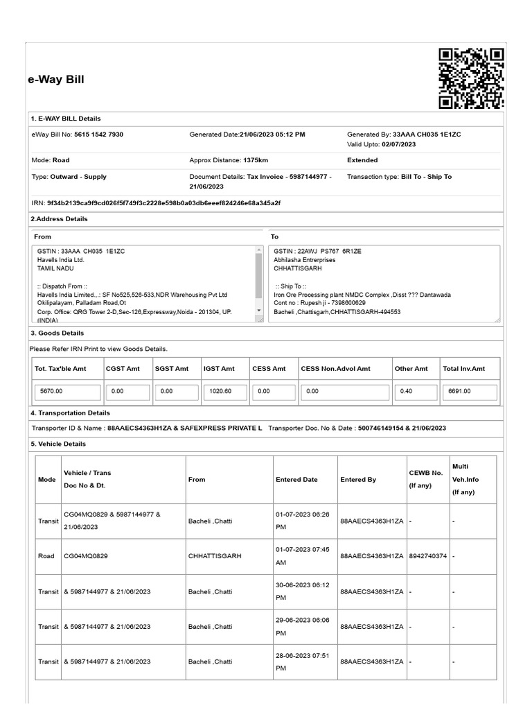E-Way Bill System | PDF | Economy Of India | Economies