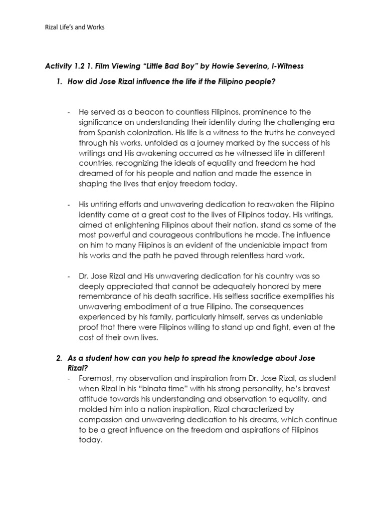 Rizal's Enduring Influence on Filipinos | PDF
