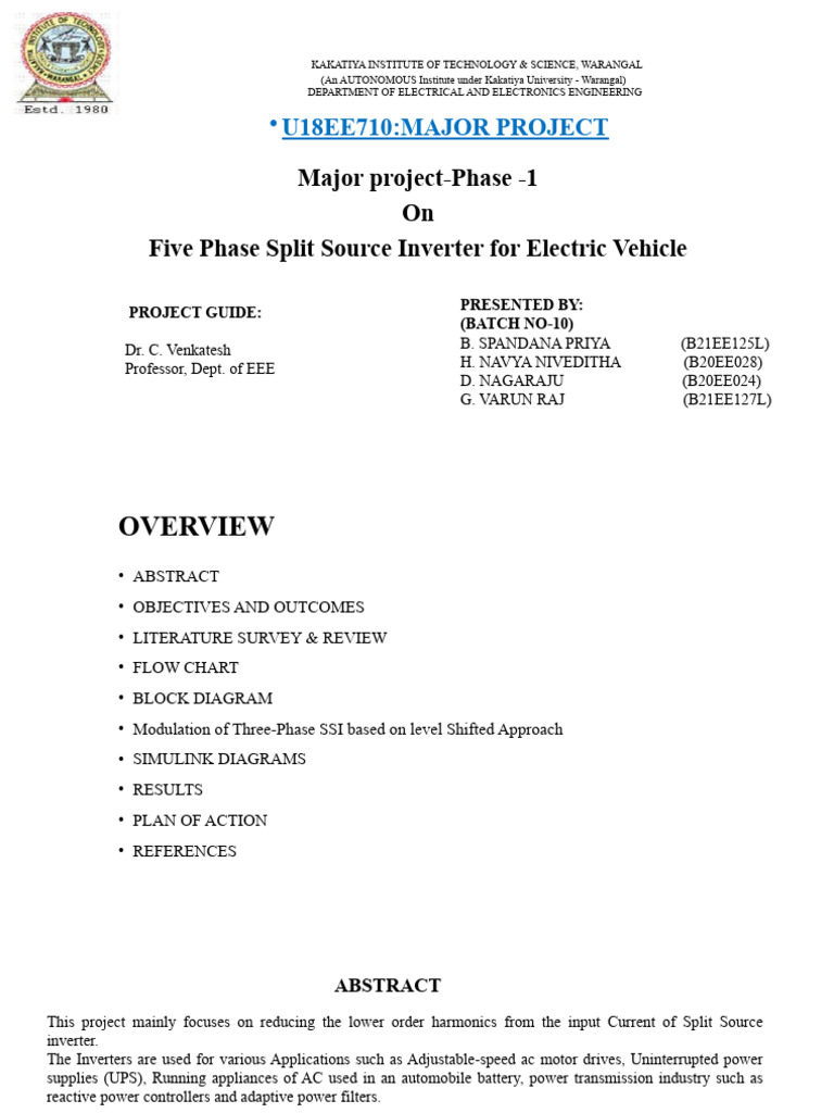 Final Phase 1 PPT Major Project | PDF | Power Inverter | Electrical ...
