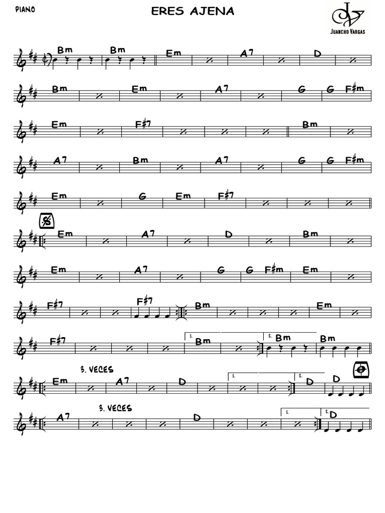 PIANO - Eres Ajena | PDF