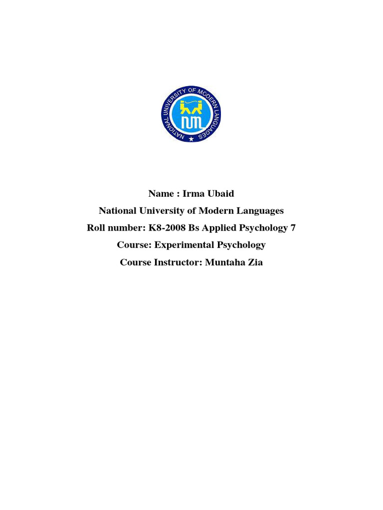 Exp Psy, Irma Ubaid | PDF