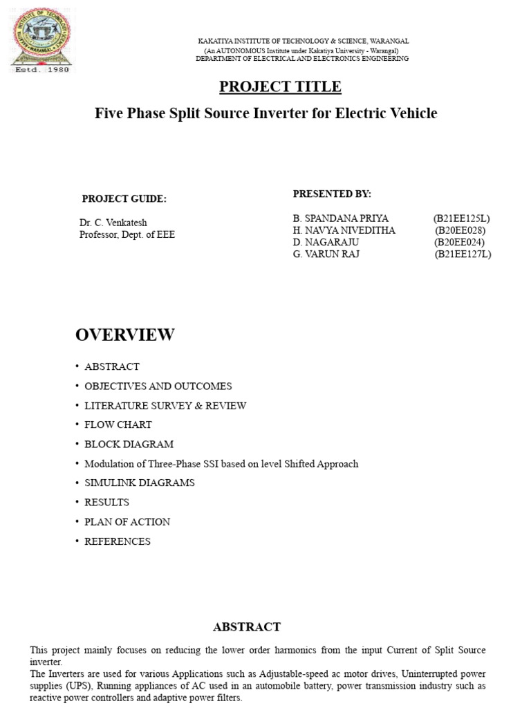 Final Phase 1 PPT Major Project | PDF | Power Inverter | Physical Quantities