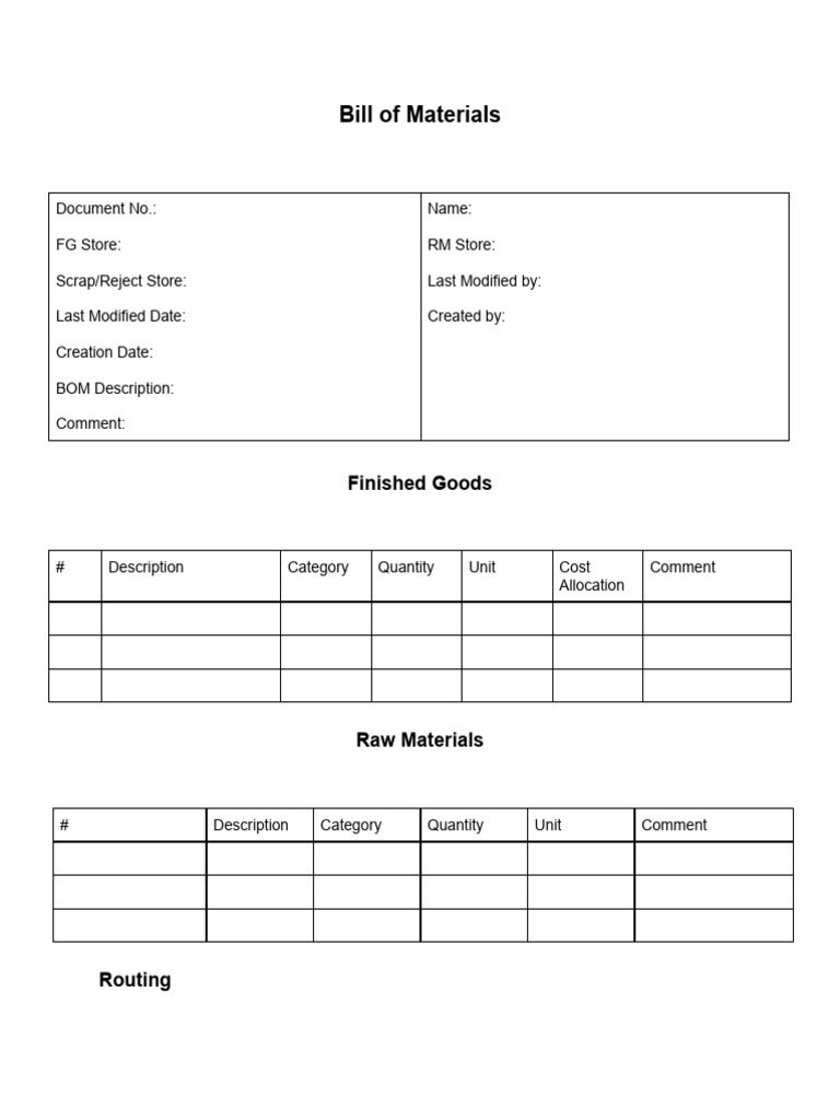 Bill+of+Materials+in+Word | PDF