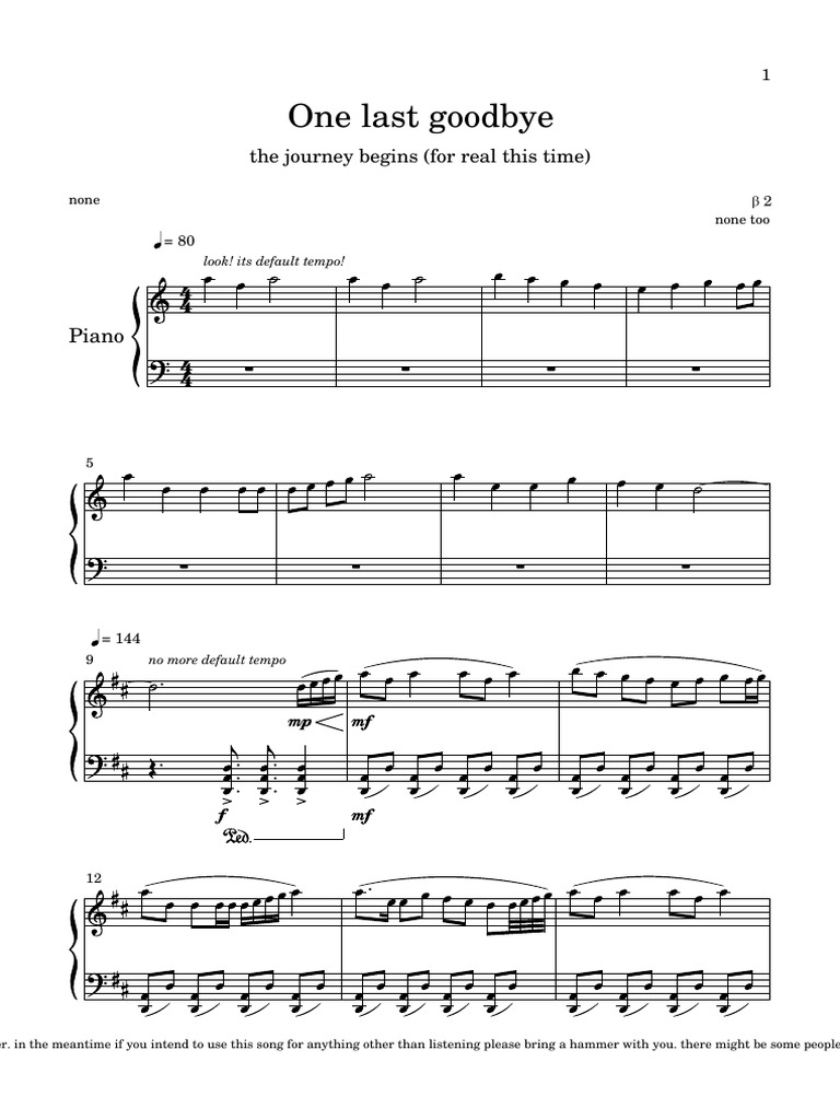 One Last Goodbye | PDF