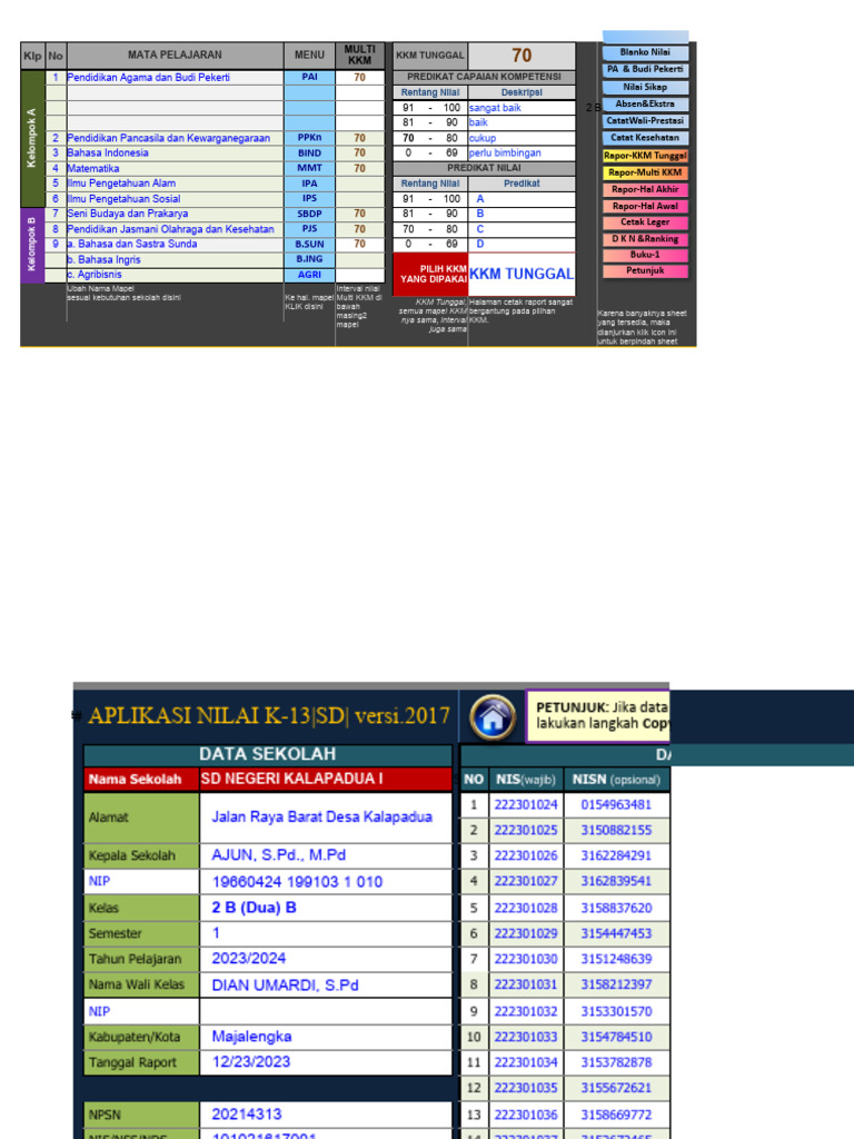 Raport SMT Ganjil Kls 2B 2023-2024 DIAN | PDF