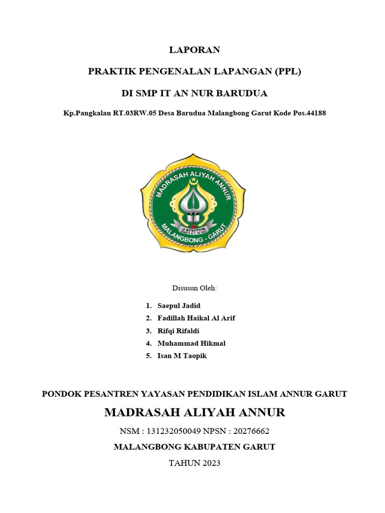 Format Laporan PPL 2023 | PDF
