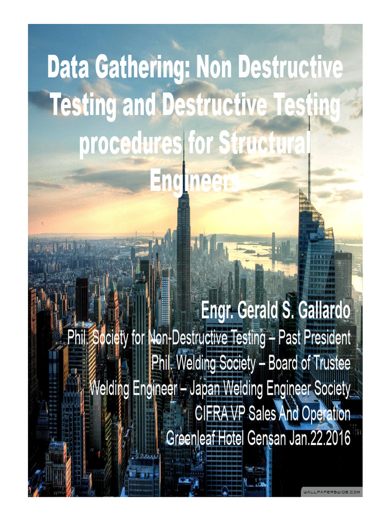 T-03 - TP-04 - Data Gathering Non Destructive Testing and Destructive ...