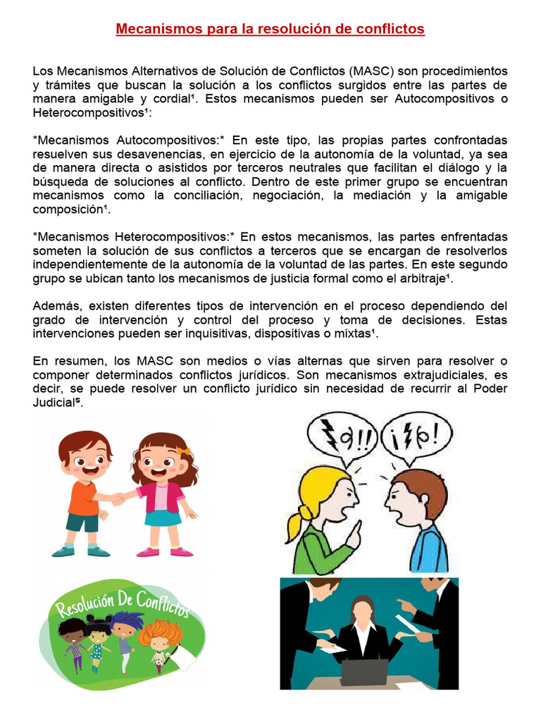 Mecanismos para La Resolución de Conflictos | PDF