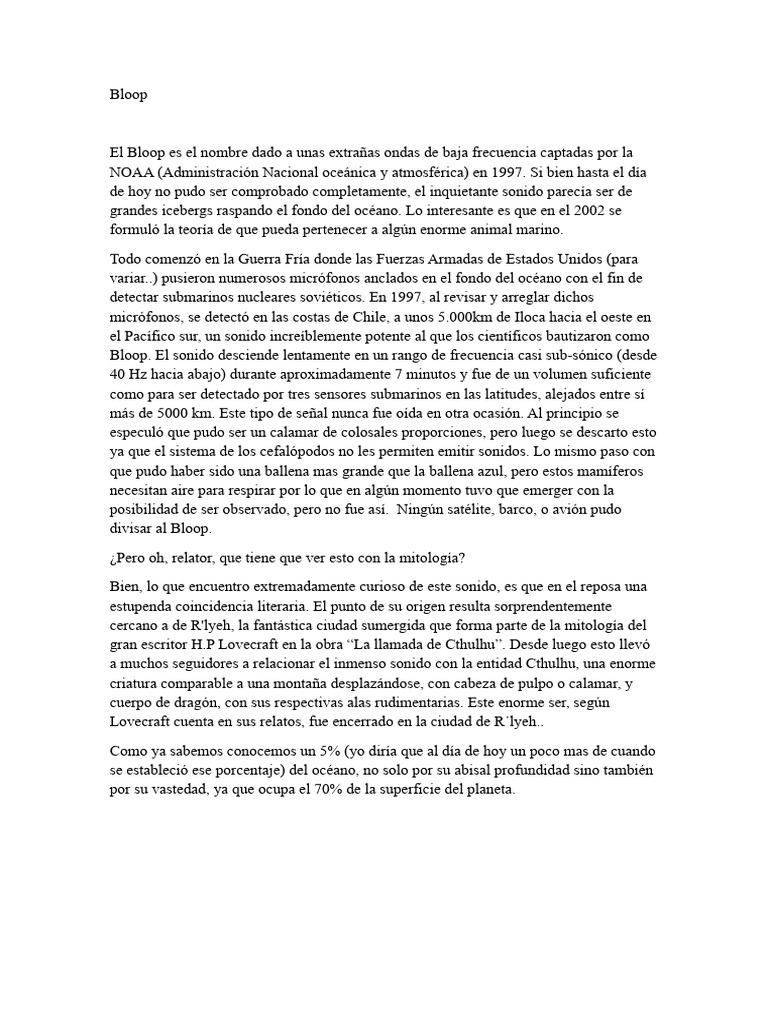 Bloop | PDF | Ciencias de la Tierra