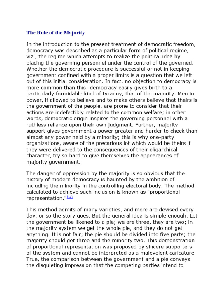 Ii.b The Rule of The Majority | PDF | Democracy | Political Ideologies