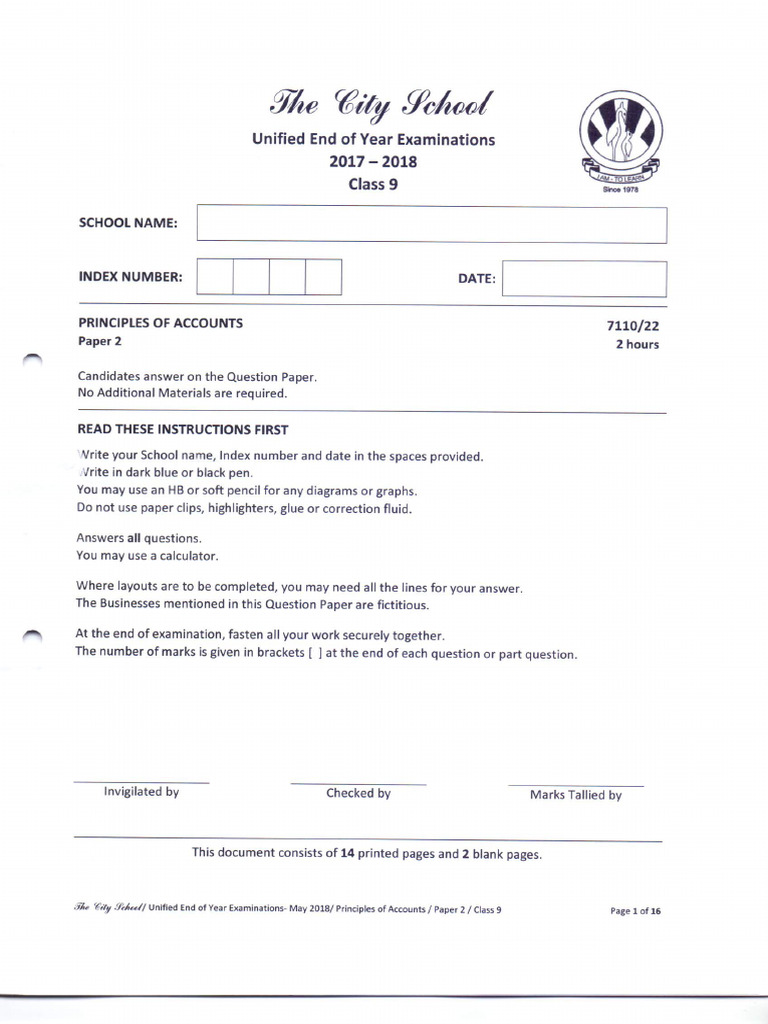 Accounting P 2 Class 9 | PDF