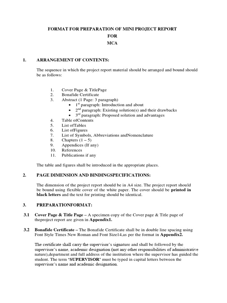 MCA Mini Project Report Format 12-2023 | PDF | Paragraph | Writing