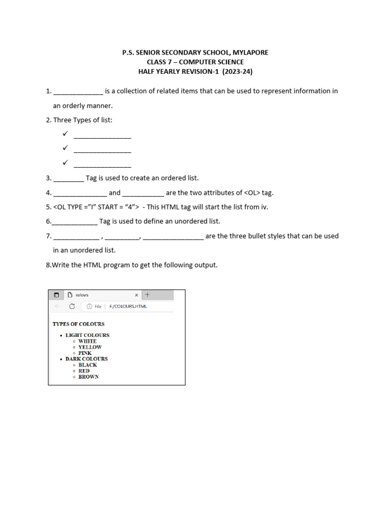 Class 7 - 1 CSC Revision | PDF