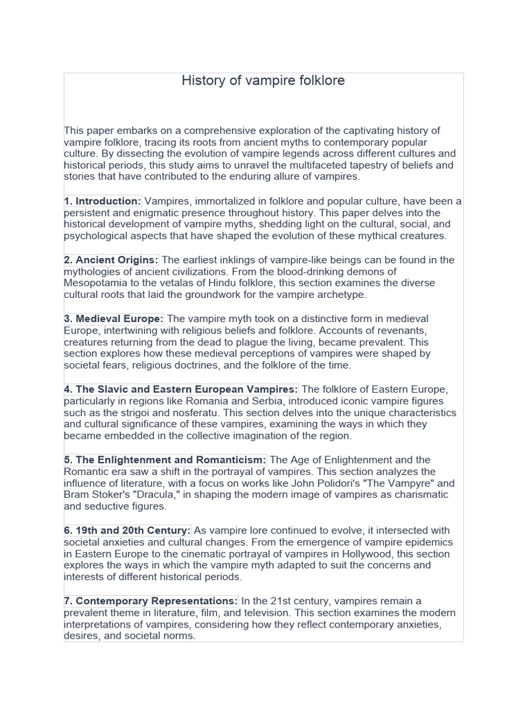 History of Vampire Folklore | PDF | Vampires