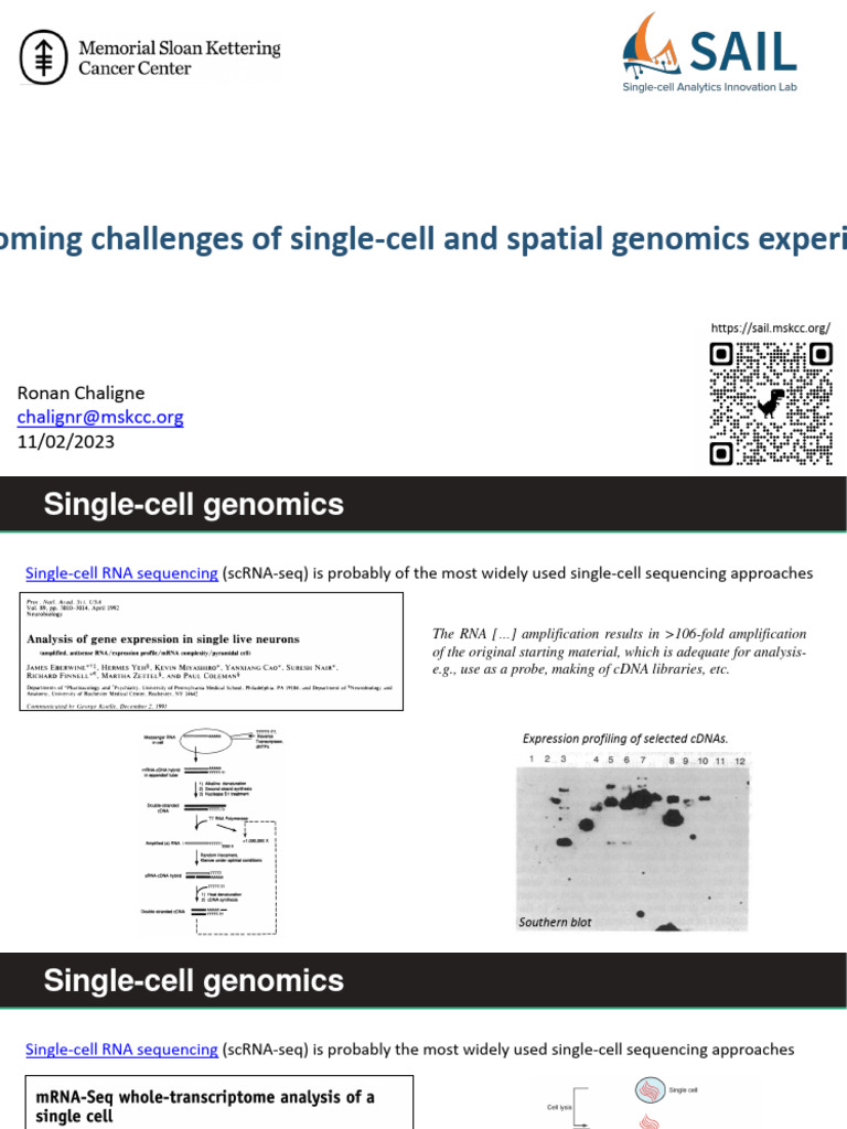SAIL Challenges of Single Cell and Spatial Experiments | PDF | Complementary Dna | Scientific ...