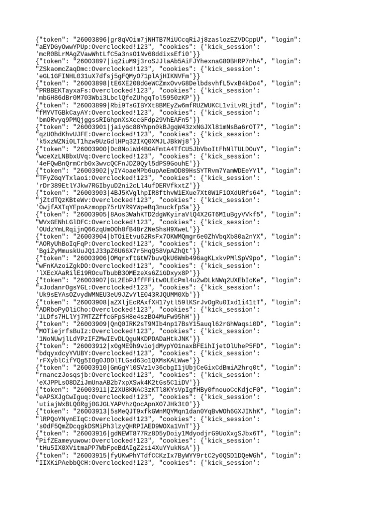 Kick Gen Tokens Accoubts | PDF