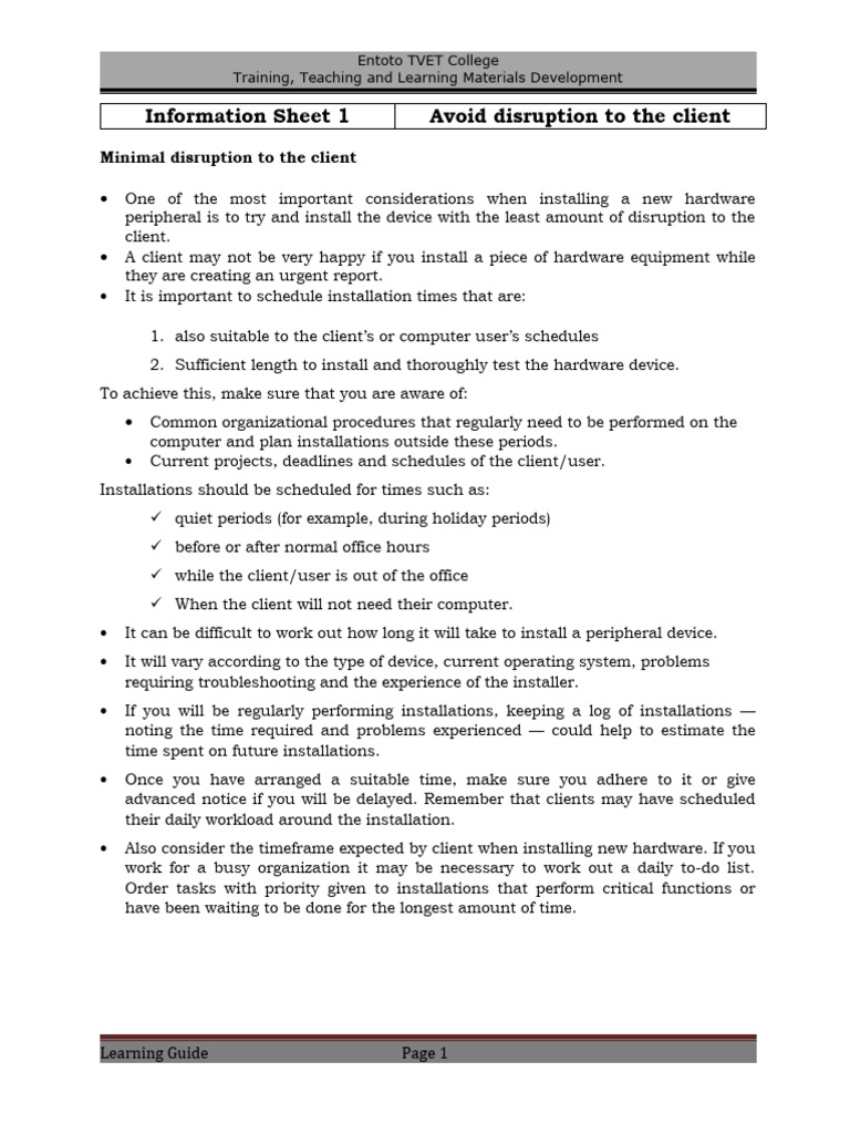 Conecting Hardware Peripherals LO 3 1 | PDF | Printer (Computing ...