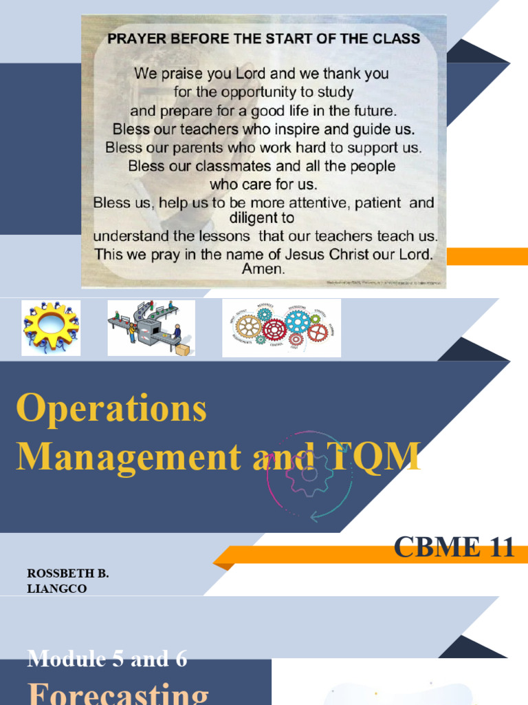 Forecasting Methods in Operations Management | PDF | Forecasting | Time ...