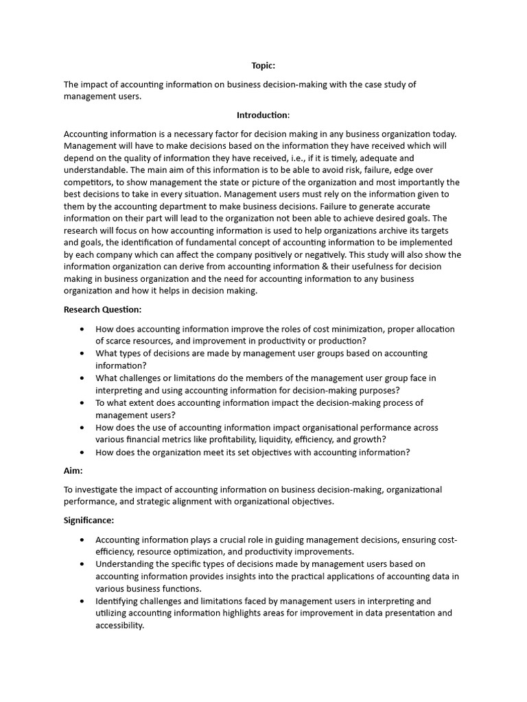 Suggested Structure For Timilehin | PDF | Information | Decision Making