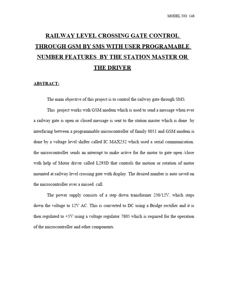 Programmable Railway Level Crossing Gate | PDF