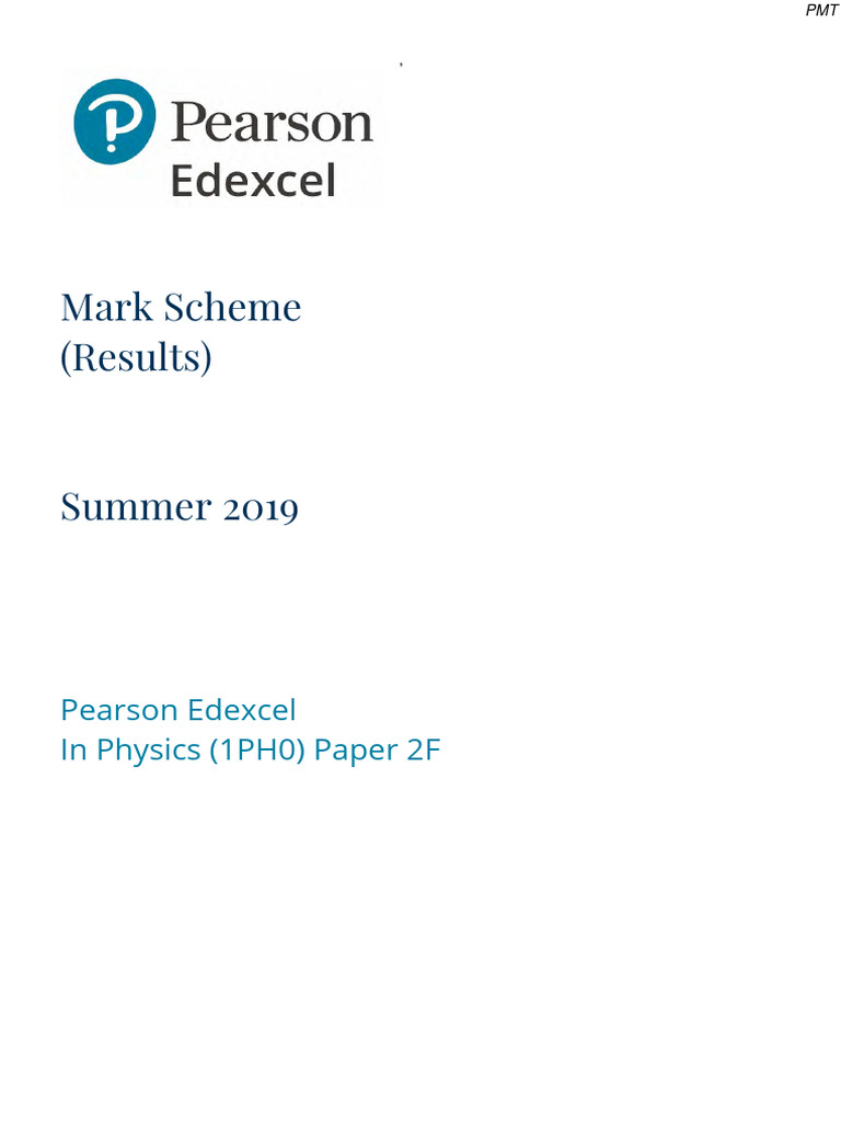 June 2019 MS - Paper 2 (F) Edexcel Physics GCSE | PDF | Electric Charge ...