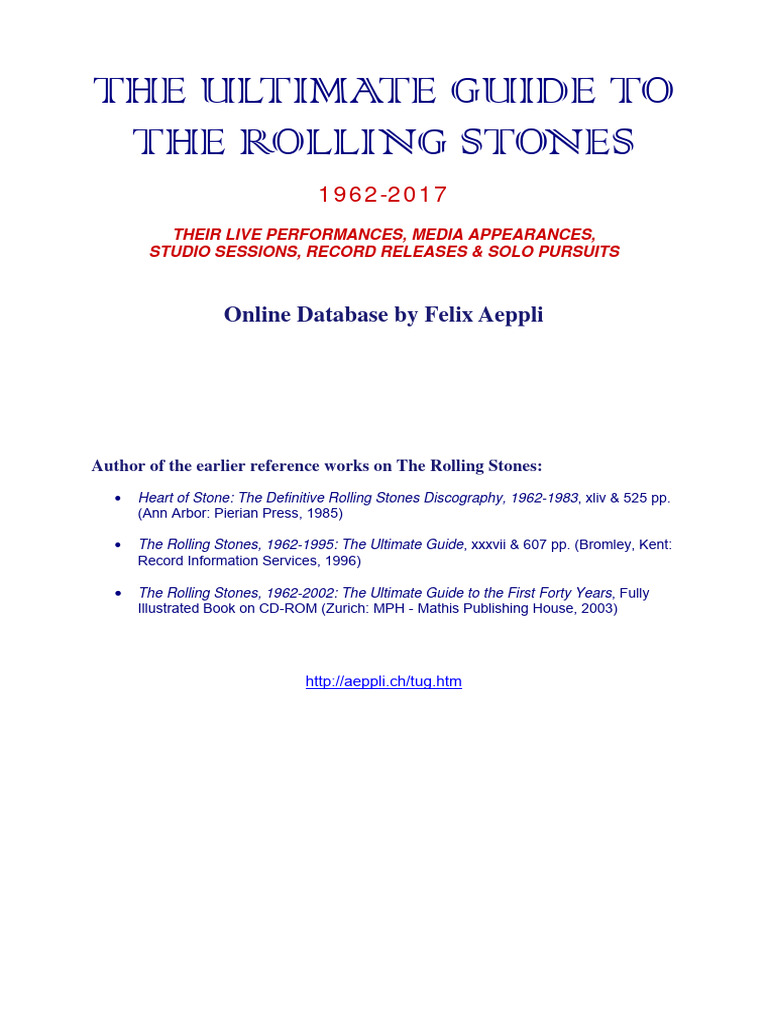 The Ultimate Guide To The Rolling Stones: Online Database by Felix ...