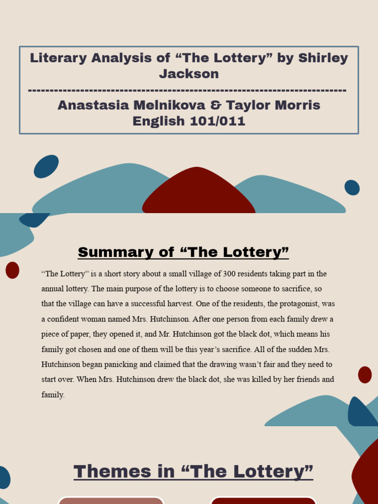 The Lottery Literary Analysis Presentation | PDF