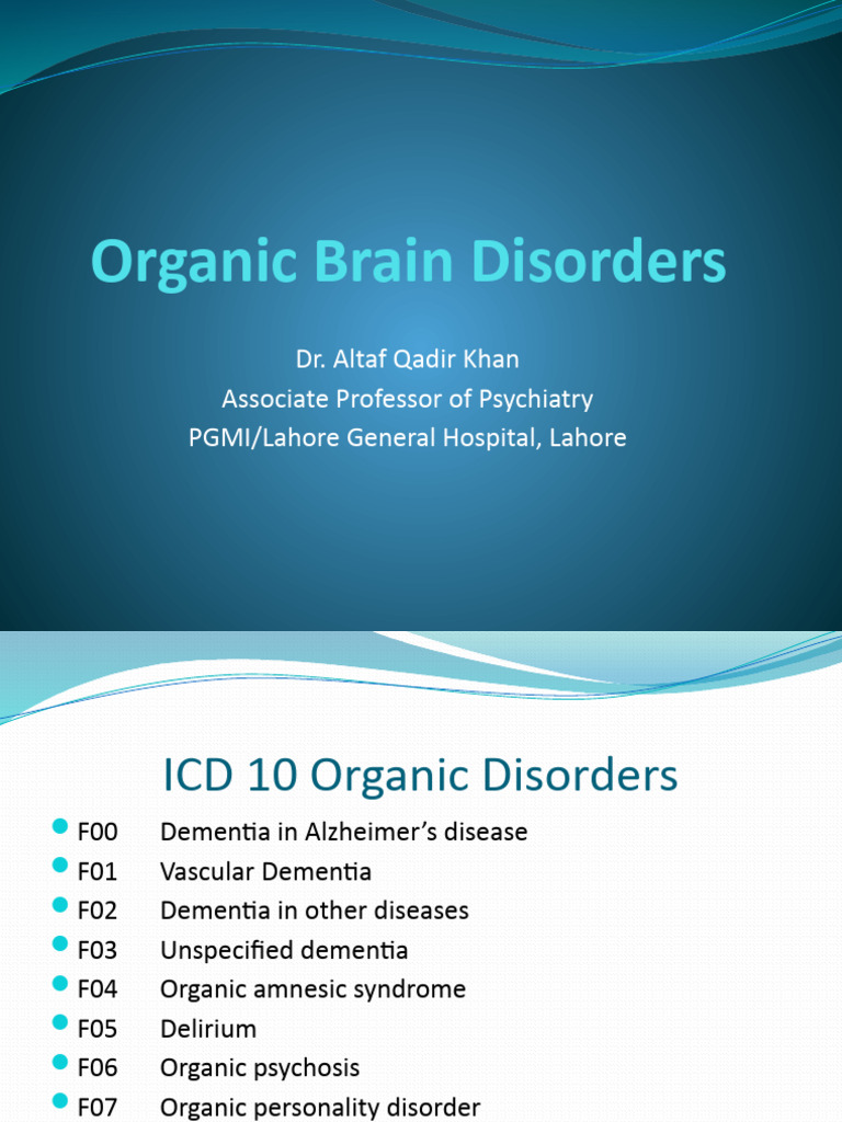 Organic Brain | PDF | Dementia | Mental Disorder