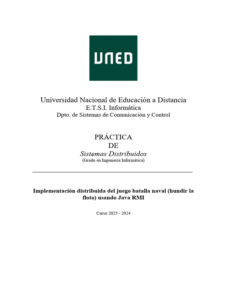 Implementación Java RMI Batalla Naval | PDF | Java (lenguaje de ...